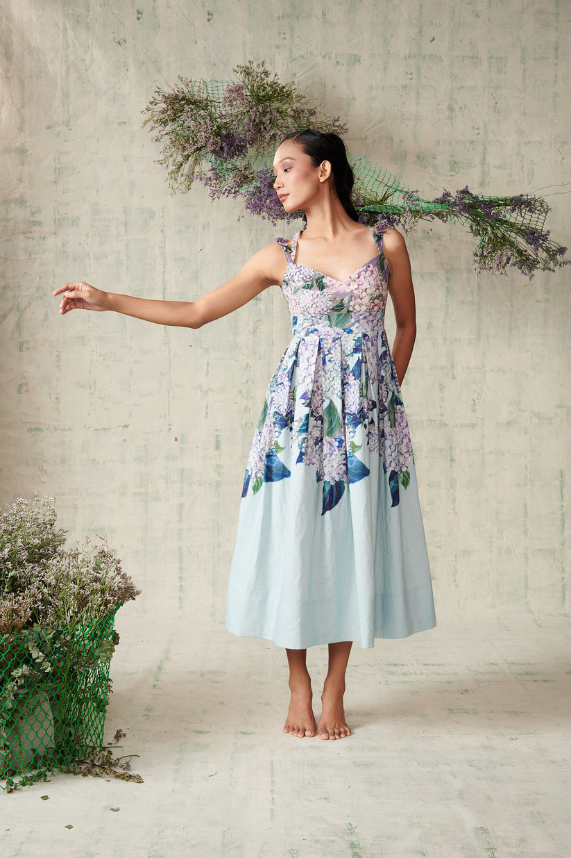 Sky Blue Hydrangea Dress – Thithilii by Sahithee Reddy